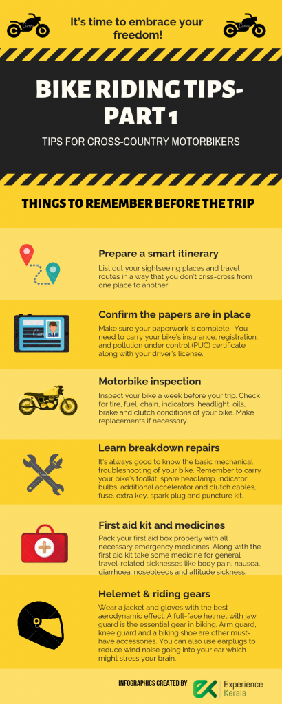 Solo Motor Bike Riding Tips (Infographic) | Experience Kerala