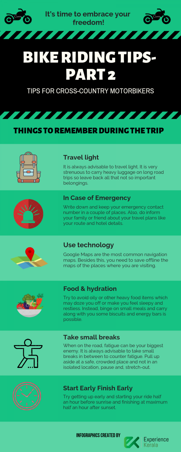 Solo Motor Bike Riding Tips (Infographic) | Experience Kerala